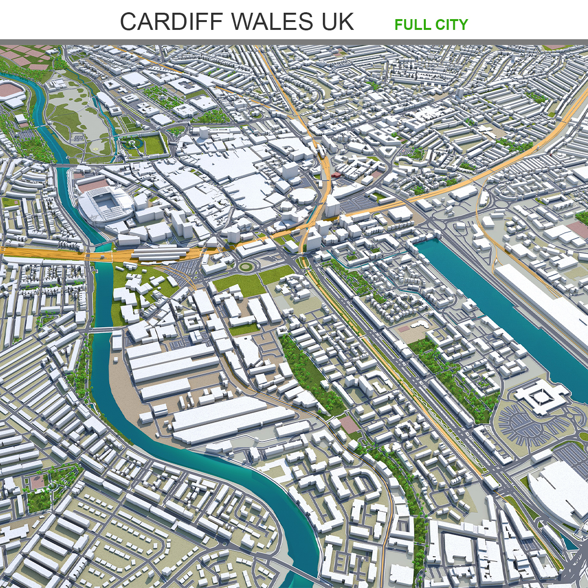 3D model Cardiff Wales UK - TurboSquid 1719739