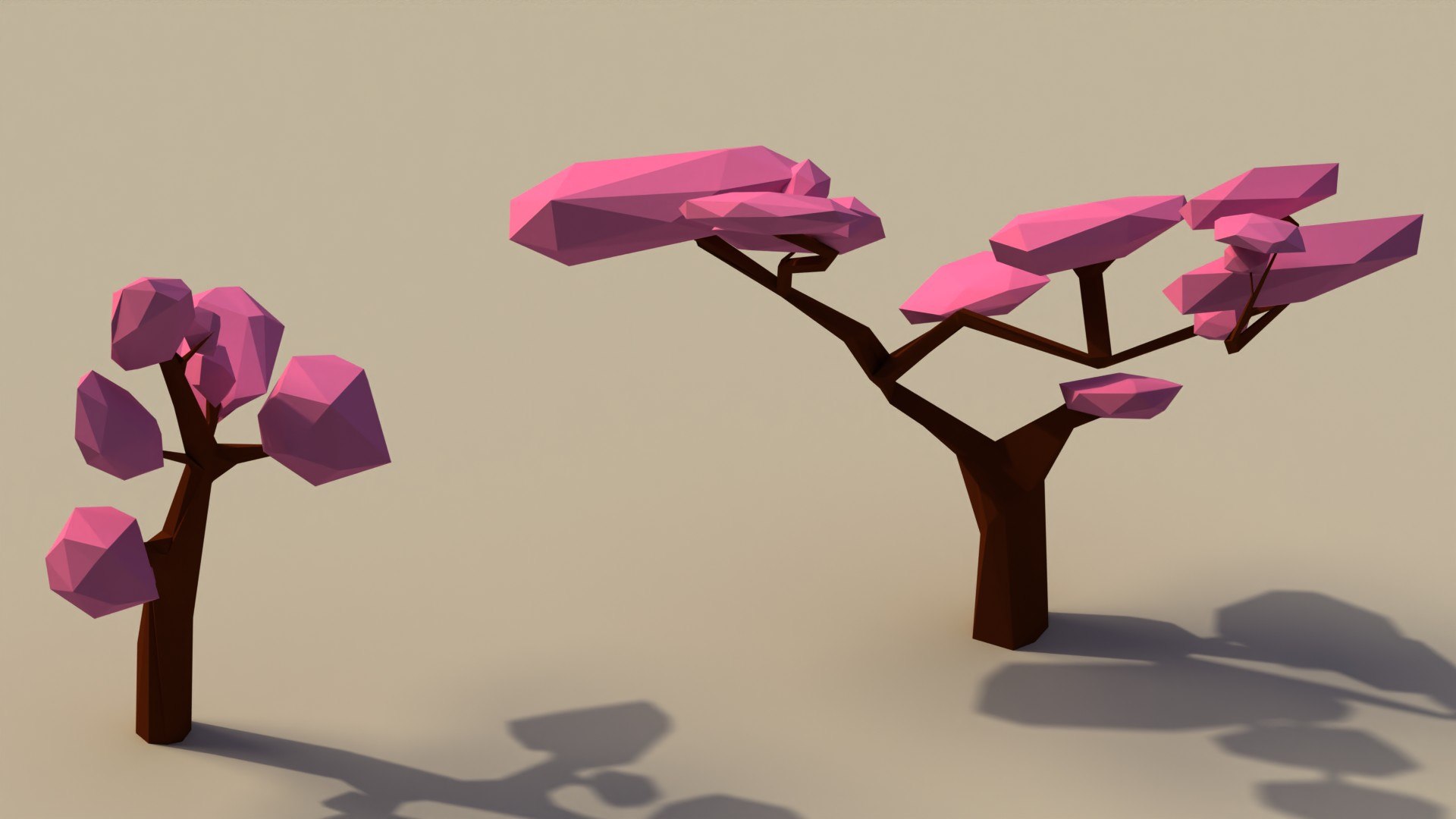 Low Poly Cherry Trees 3D Model - TurboSquid 2100409