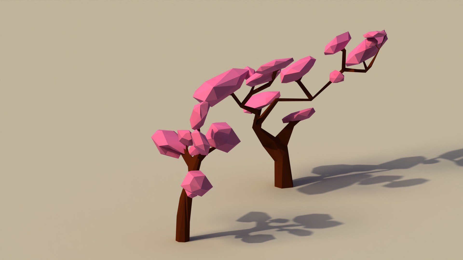 Low Poly Cherry Trees 3D Model - TurboSquid 2100409