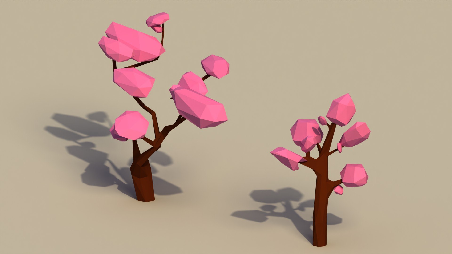 Low Poly Cherry Trees 3D Model - TurboSquid 2100409