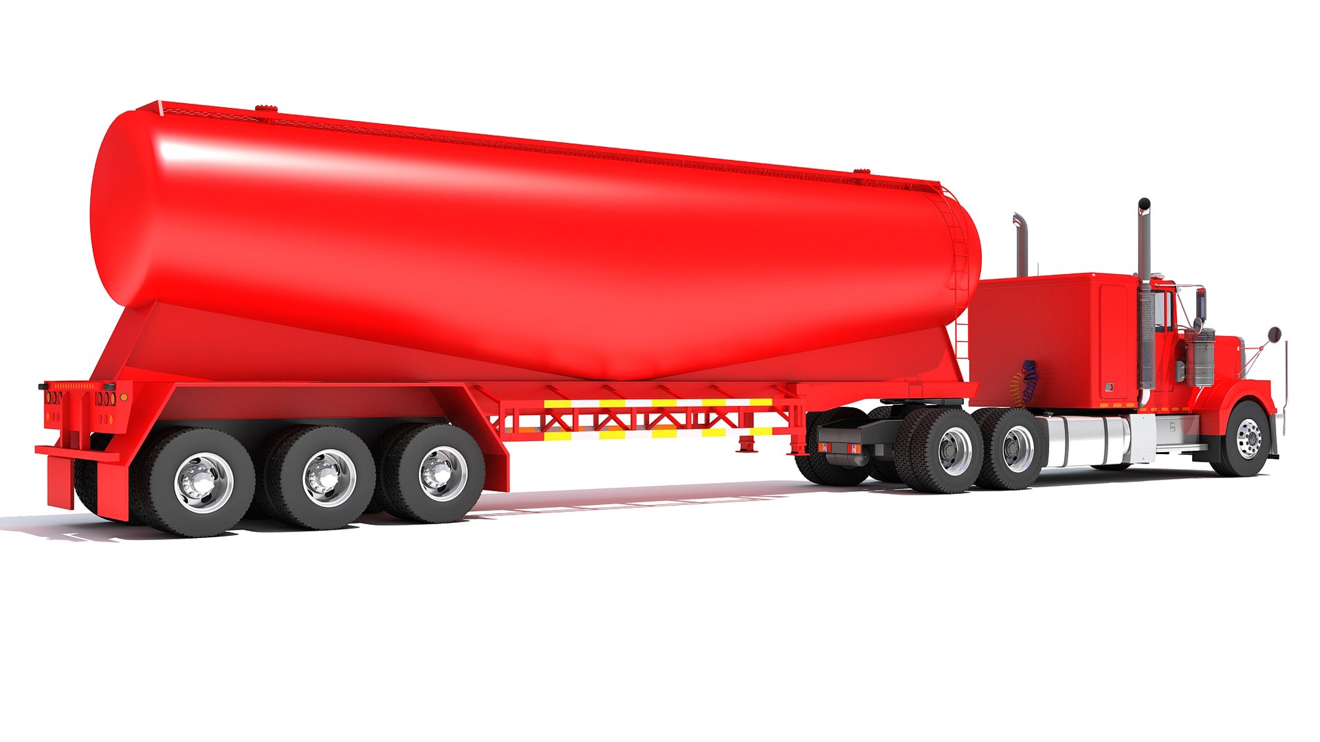 3D Truck With Tank Trailer Model - TurboSquid 1827900