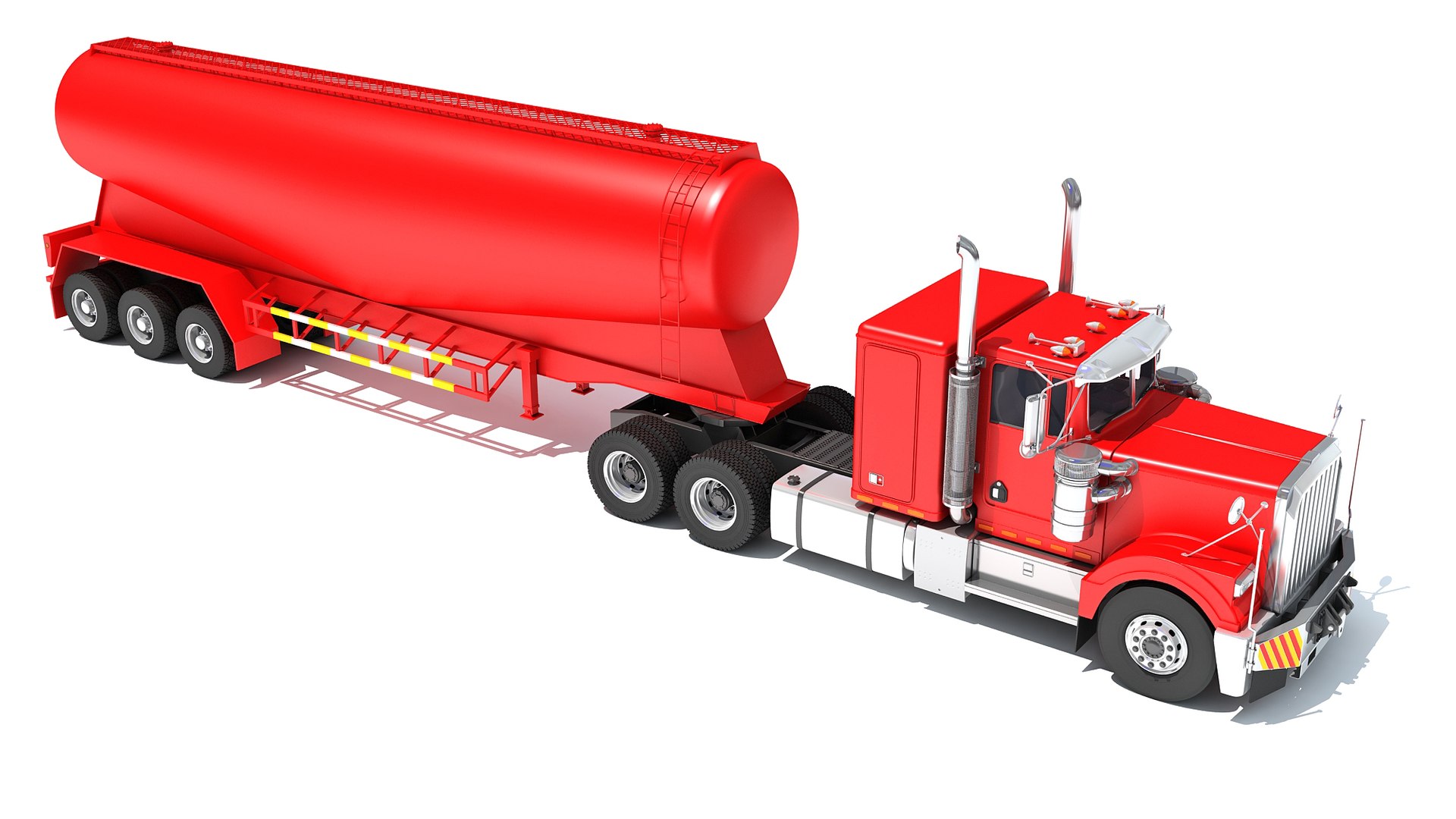3D Truck With Tank Trailer Model - TurboSquid 1827900