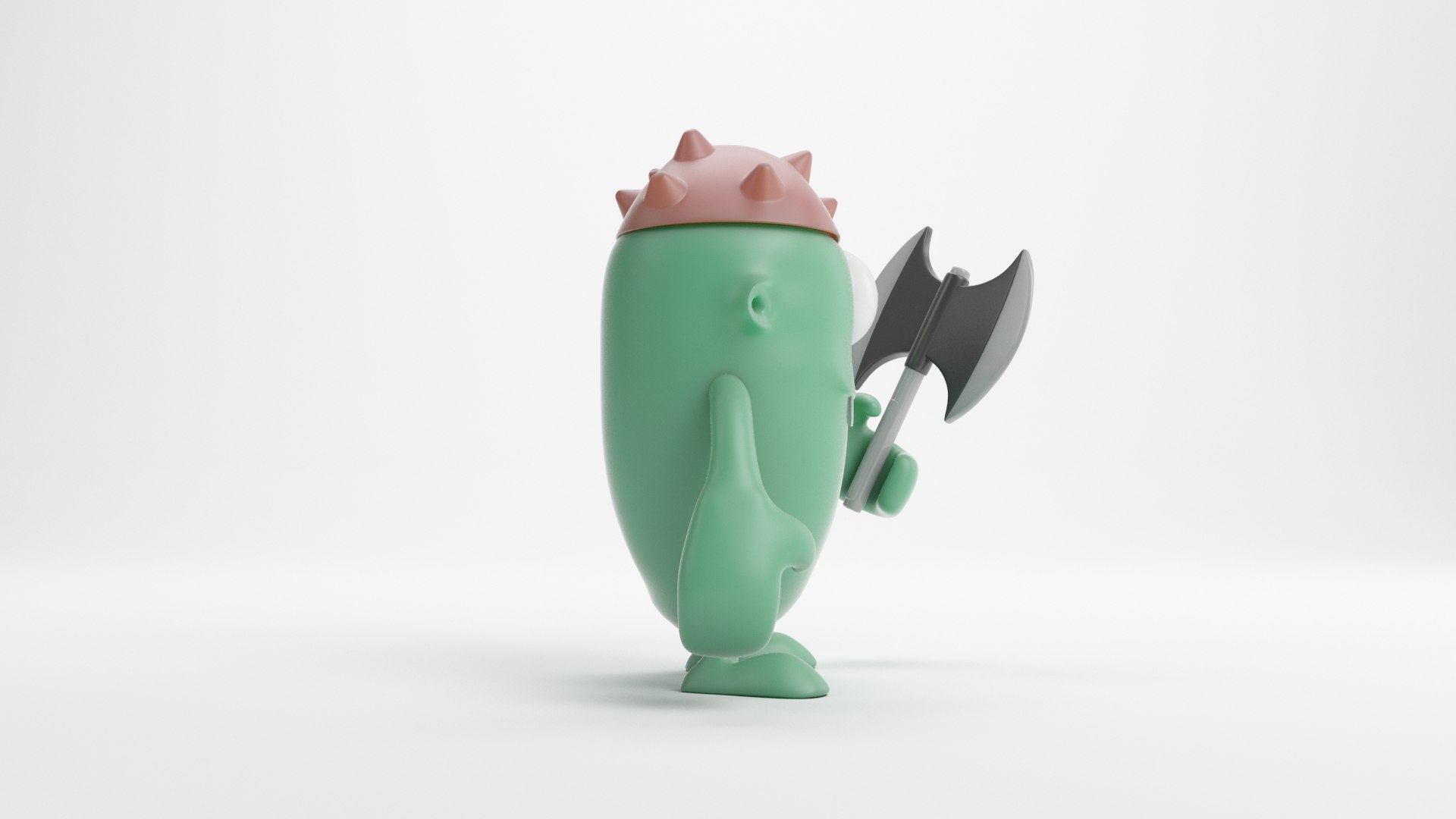 Original Toon Cyclops Warrior With Axe And Helmet 3D - TurboSquid 2141278