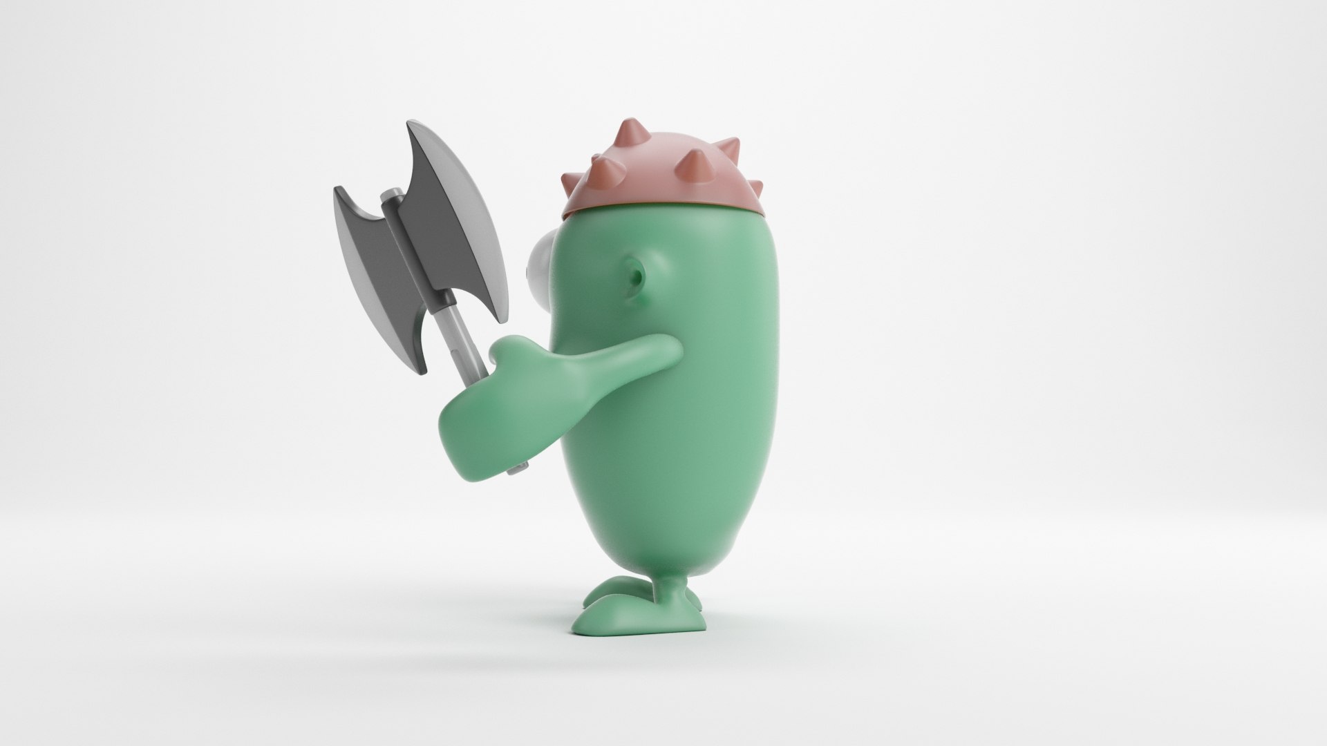 Original Toon Cyclops Warrior With Axe And Helmet 3D - TurboSquid 2141278