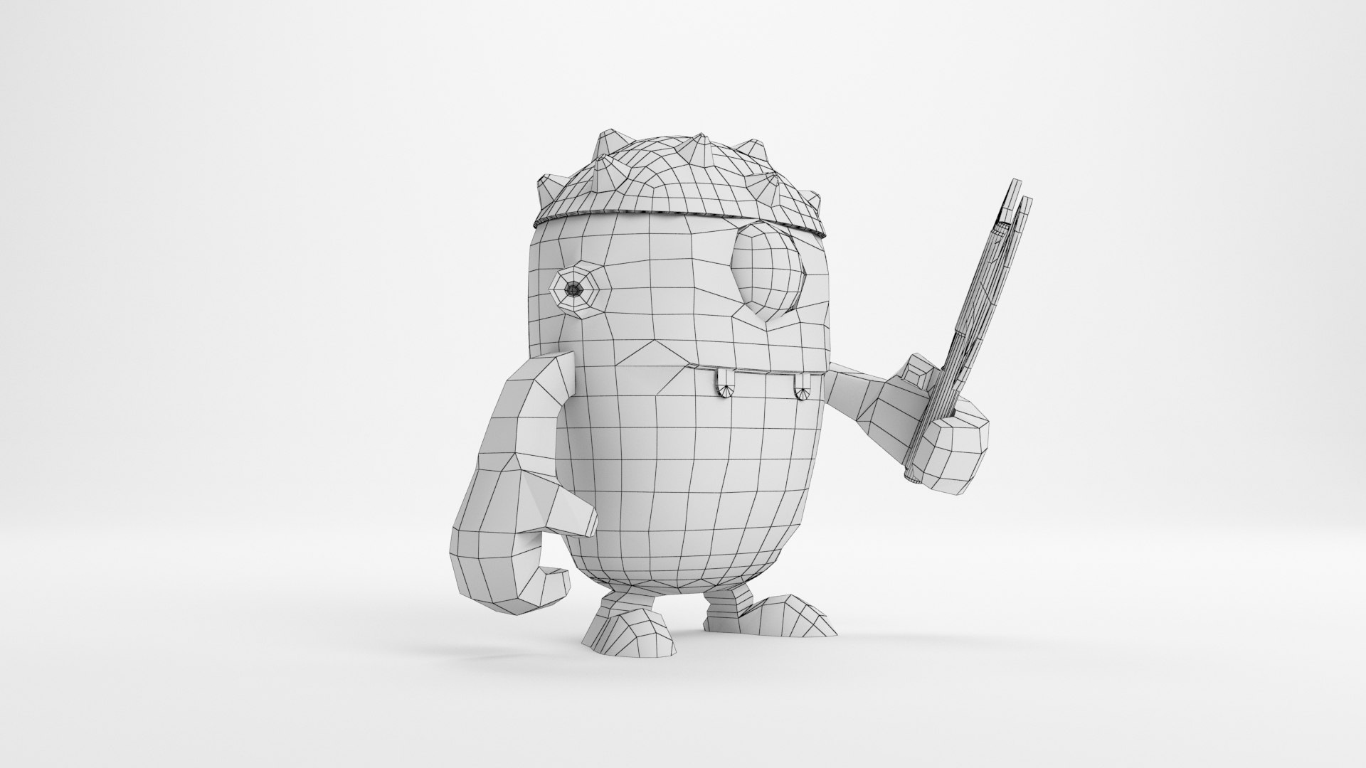 Original Toon Cyclops Warrior With Axe And Helmet 3D - TurboSquid 2141278