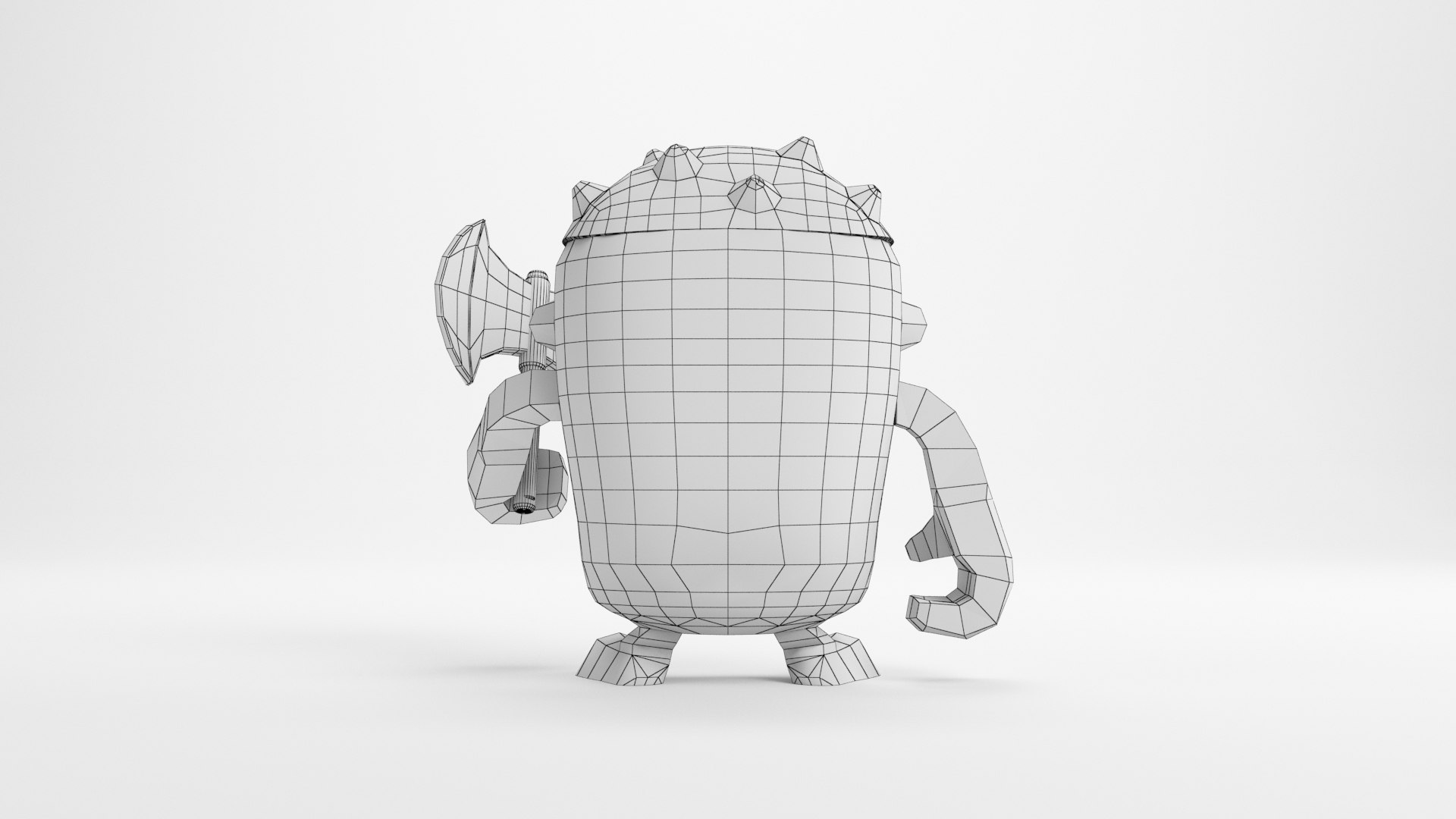 Original Toon Cyclops Warrior With Axe And Helmet 3D - TurboSquid 2141278