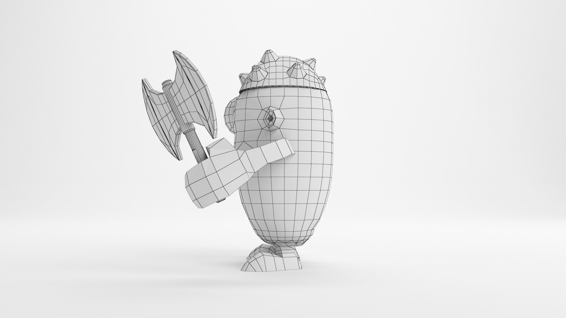 Original Toon Cyclops Warrior With Axe And Helmet 3D - TurboSquid 2141278