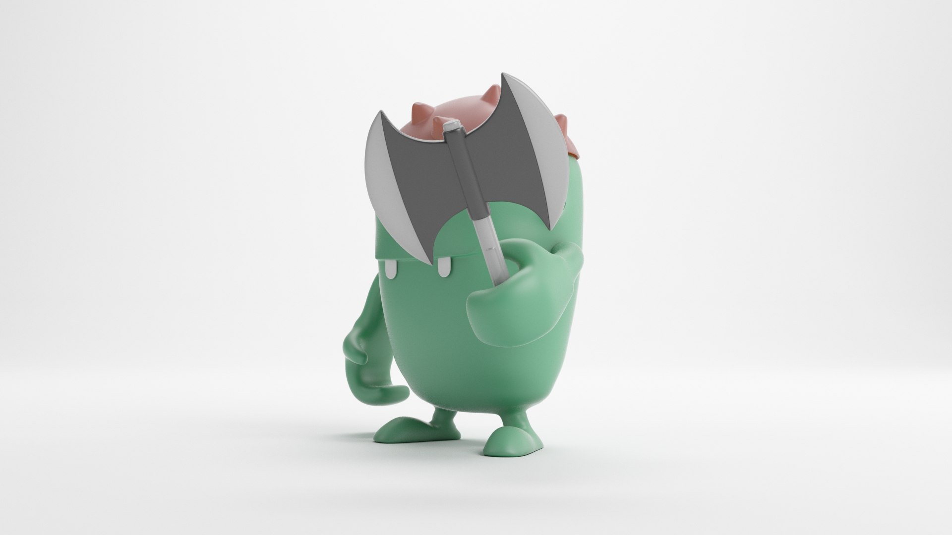 Original Toon Cyclops Warrior With Axe And Helmet 3D - TurboSquid 2141278