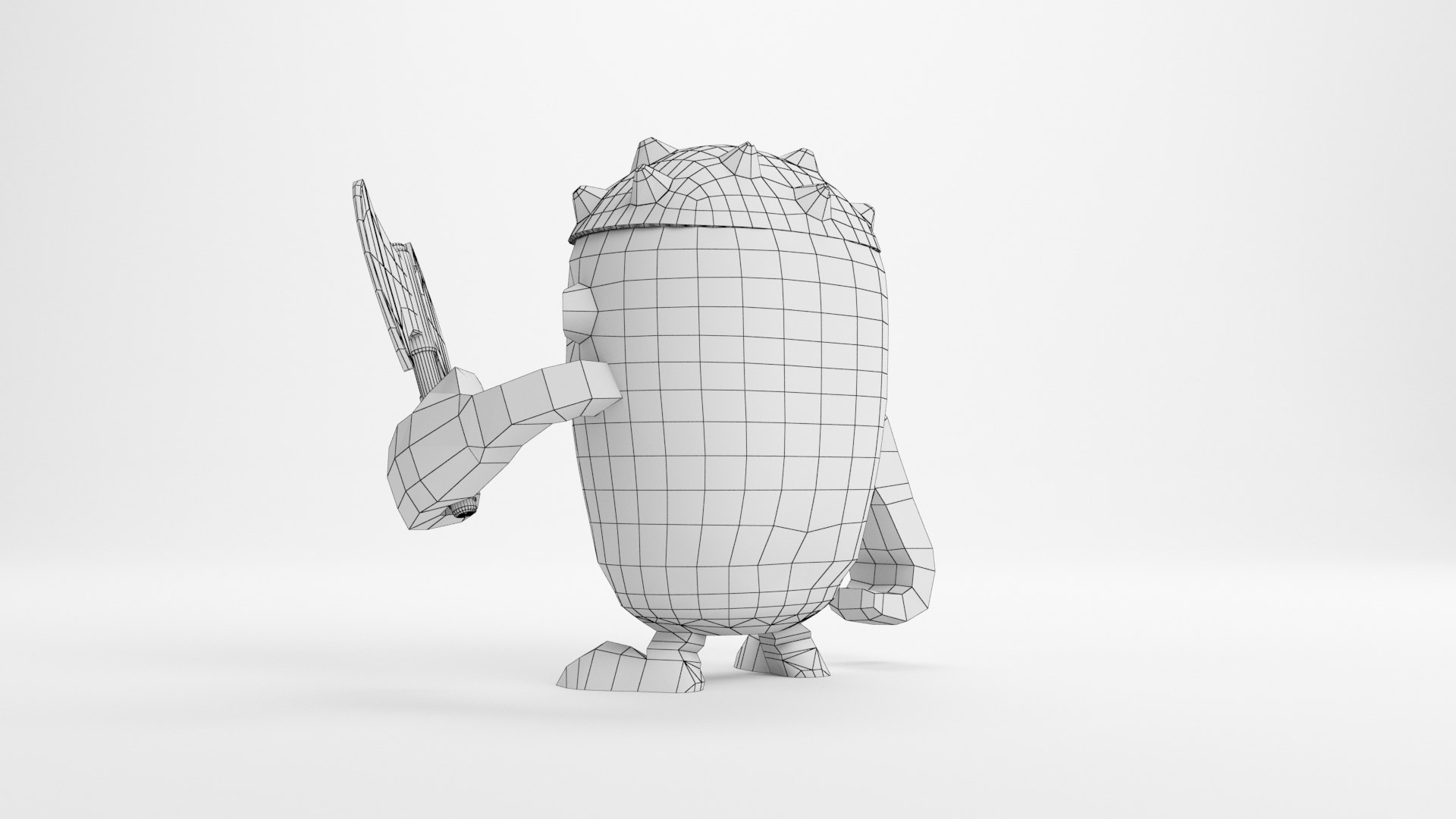 Original Toon Cyclops Warrior With Axe And Helmet 3D - TurboSquid 2141278