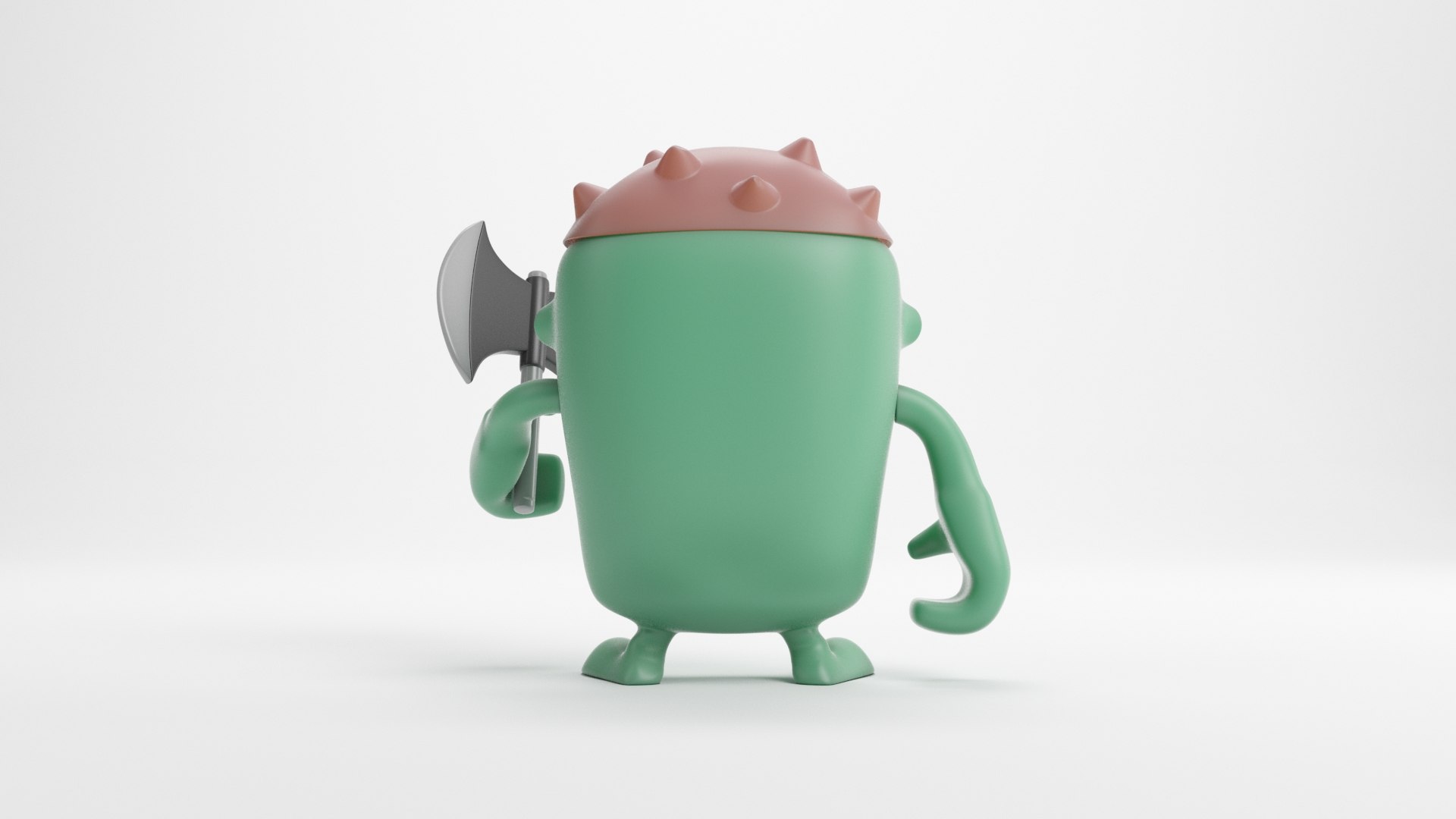 Original Toon Cyclops Warrior With Axe And Helmet 3D - TurboSquid 2141278