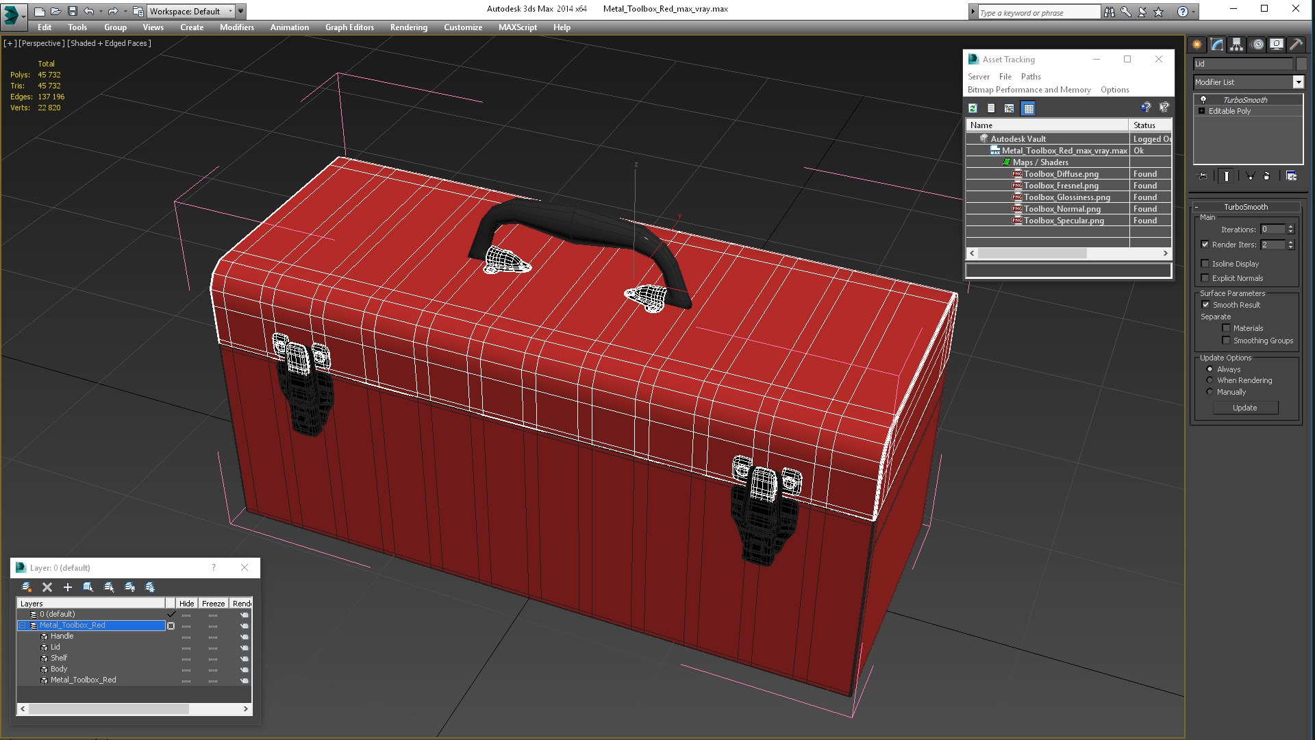 Metal Toolbox Red 3D model - TurboSquid 2170493
