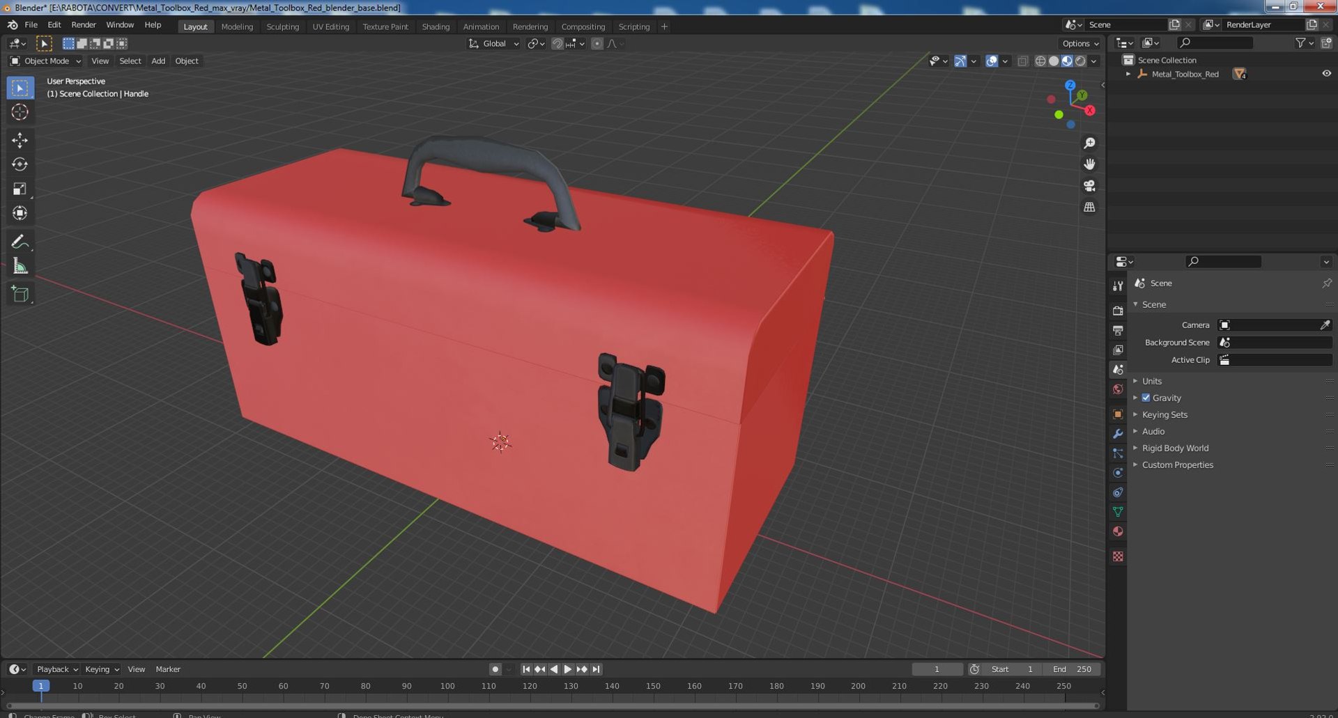 Metal Toolbox Red 3D model - TurboSquid 2170493