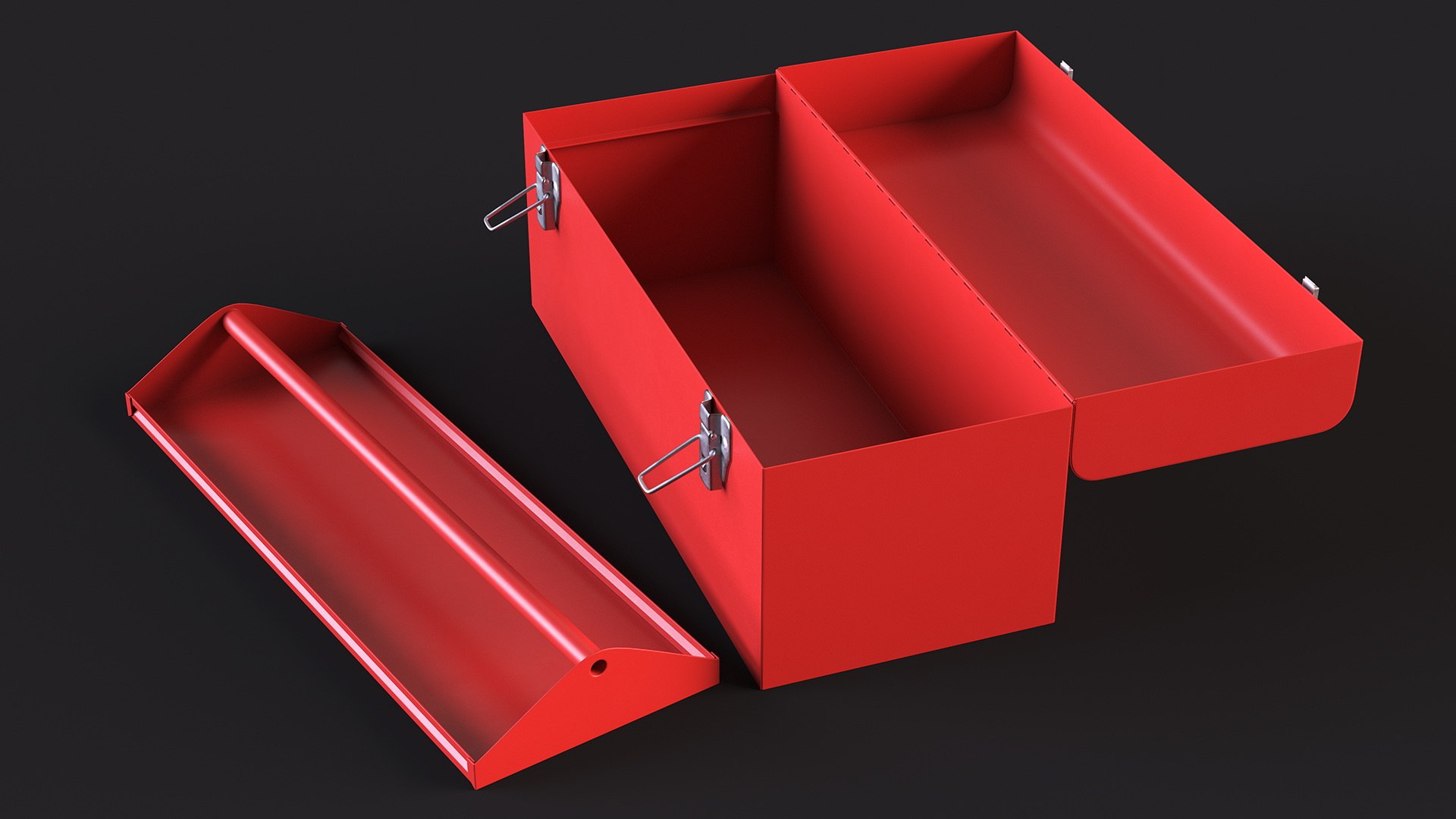 Metal Toolbox Red 3D model - TurboSquid 2170493