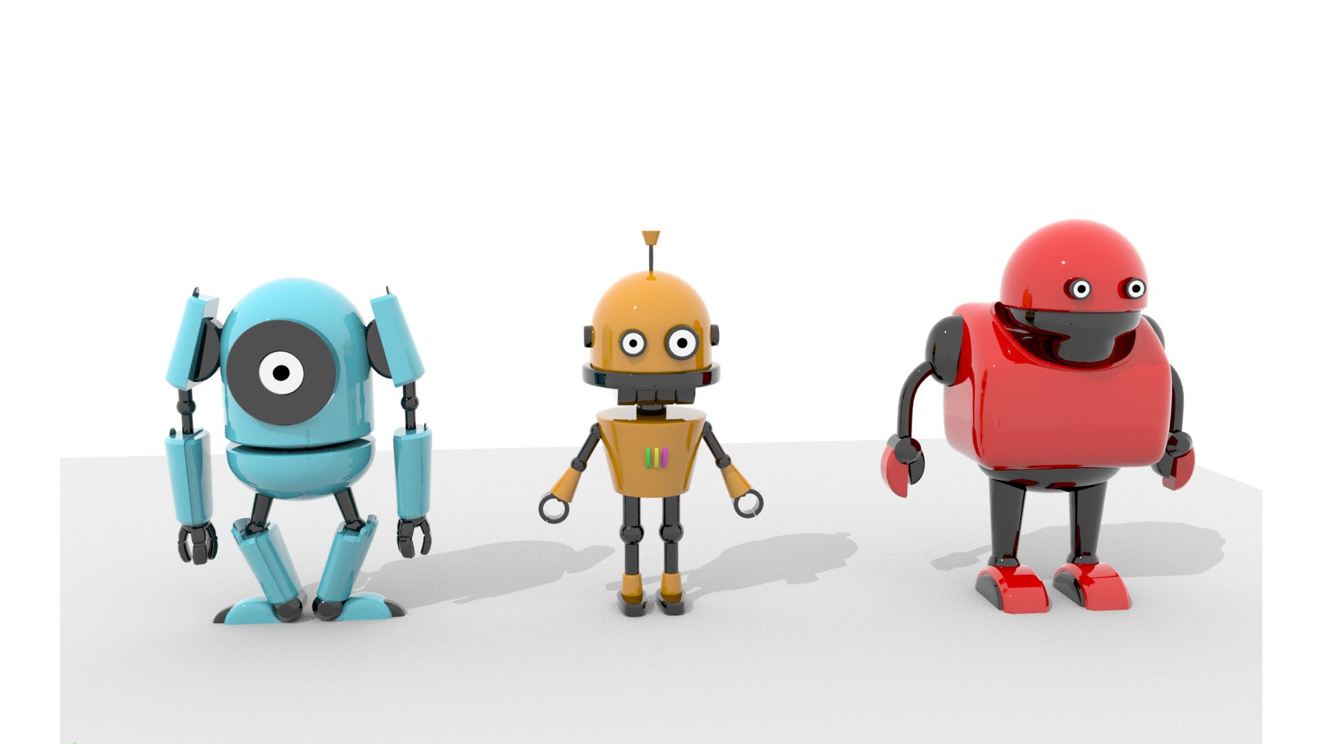 3 funny robots pack 3D model - TurboSquid 2161669