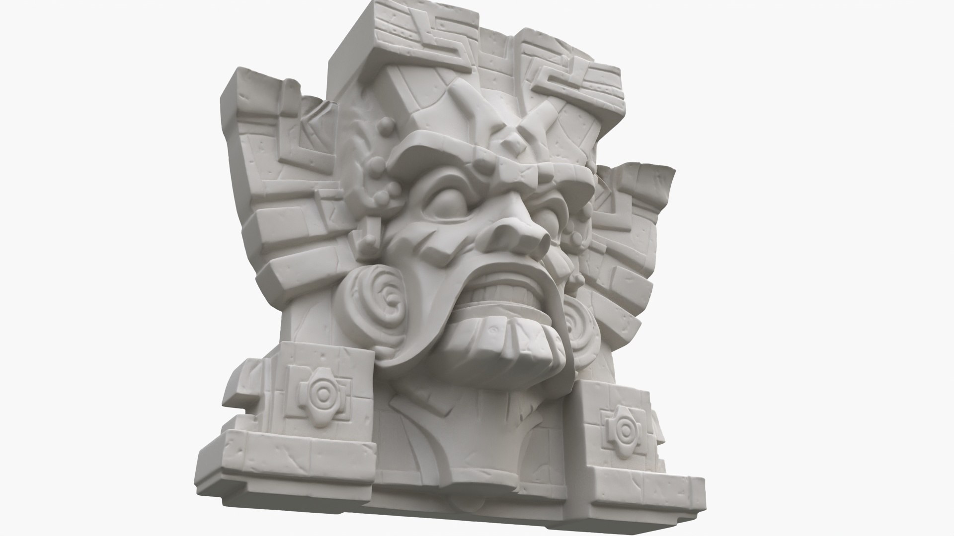 3D Aztec Stone Head 17 Model - TurboSquid 2200397