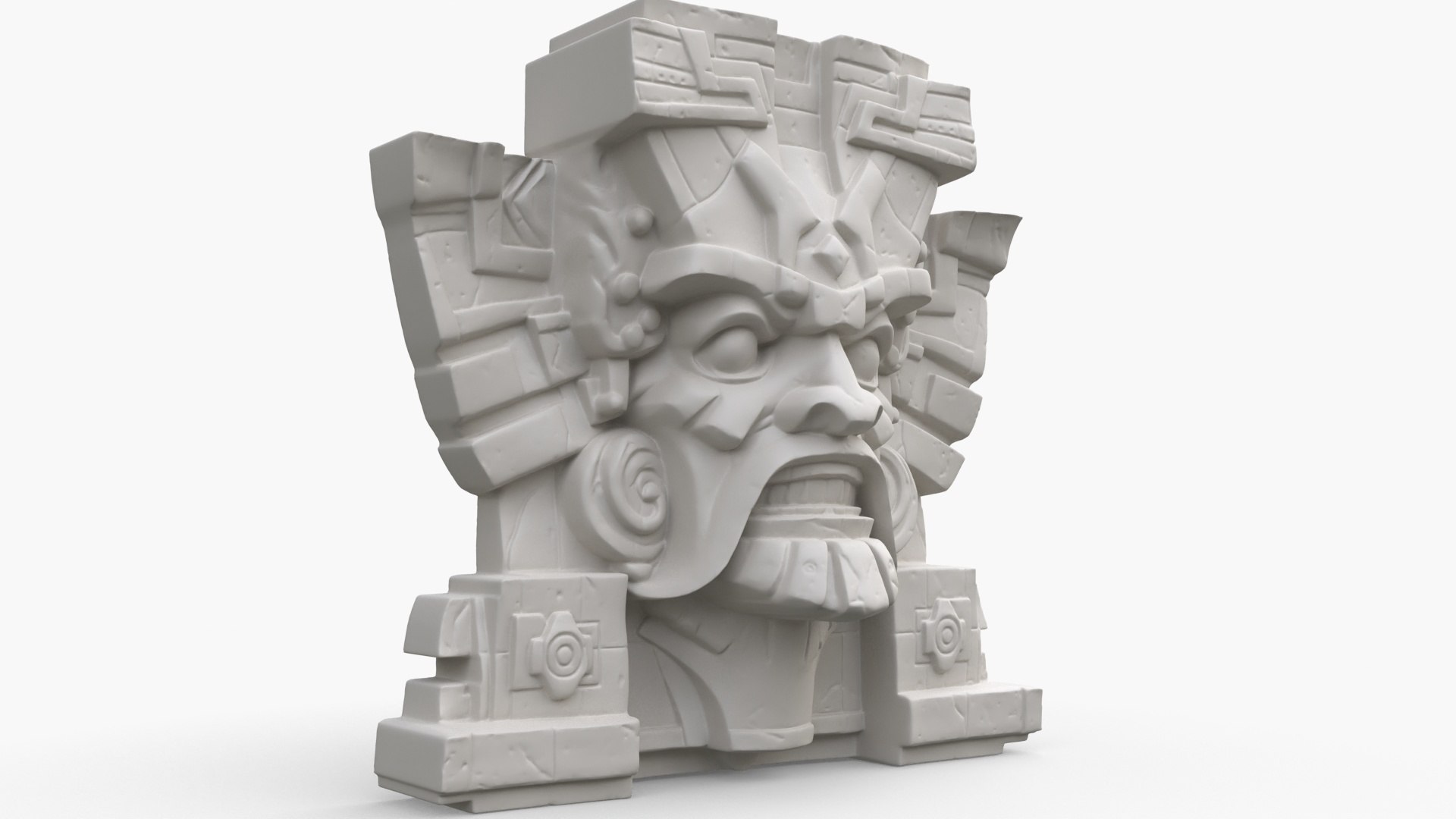 3D Aztec Stone Head 17 Model - TurboSquid 2200397