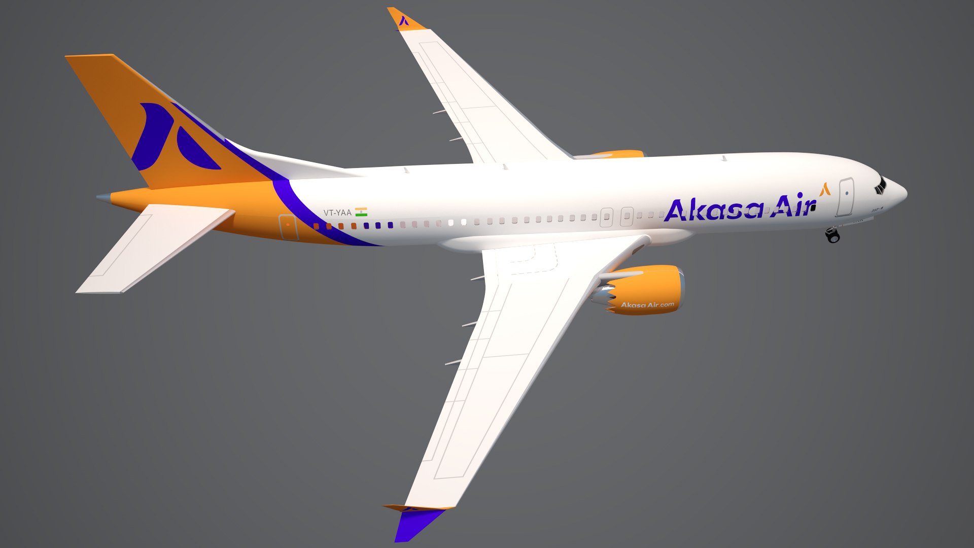 Akasa Air Boeing 737 Max 8 3D 모델 - TurboSquid 1982475