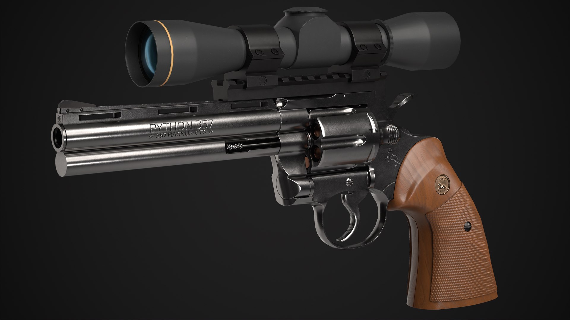 3D Python Revolver 6 -Telescopic Sight - TurboSquid 2240671