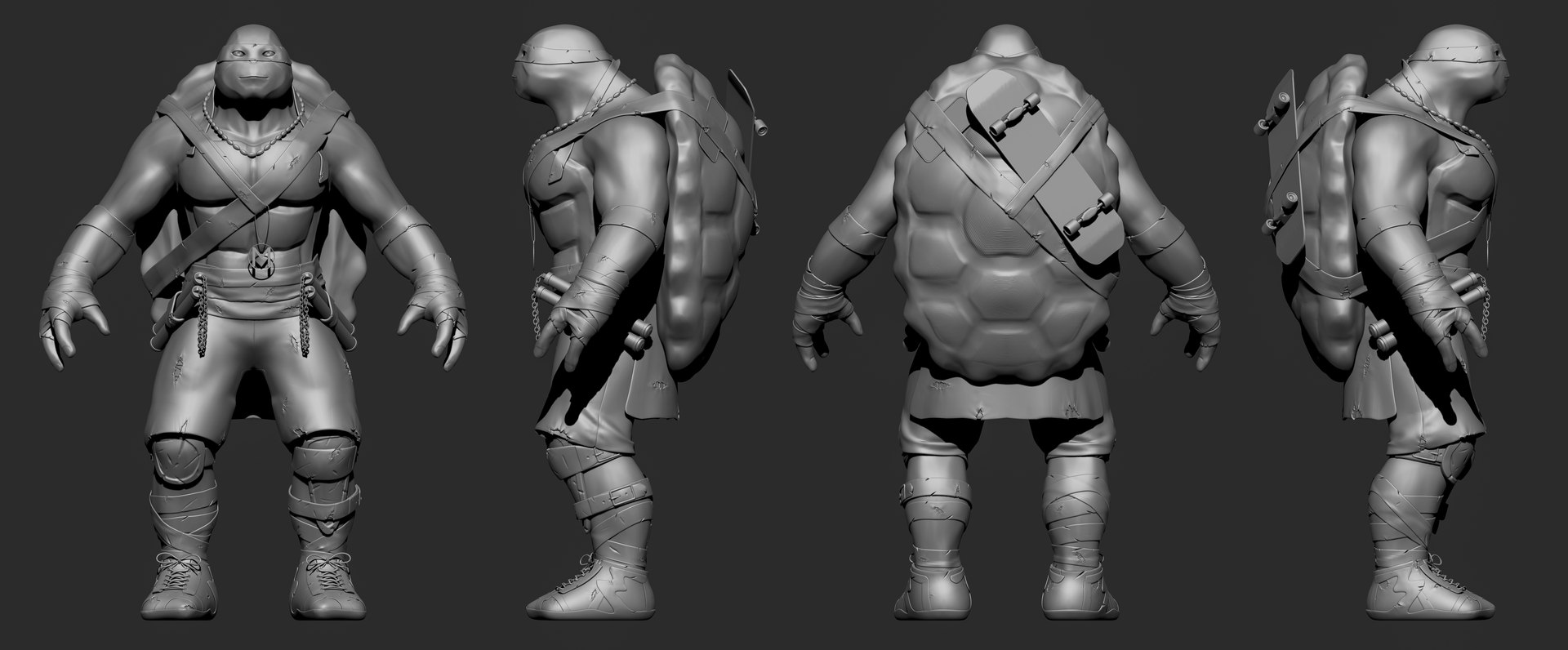 TMNT Michelangelo Game Ready Model - TurboSquid 1730182