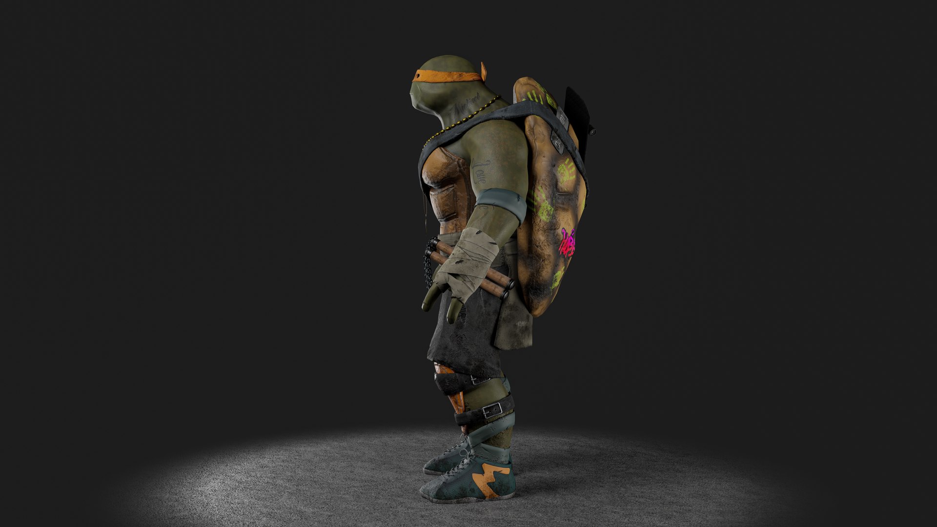 TMNT Michelangelo Game Ready Model - TurboSquid 1730182