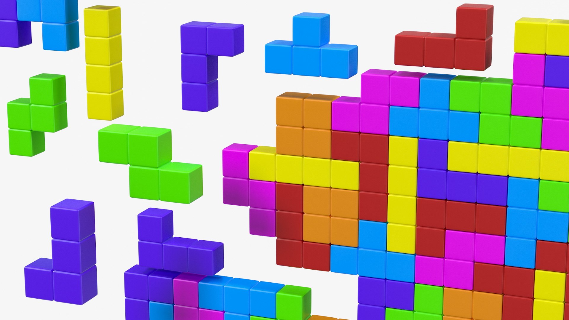 Tetris Blocks World Mapped Model - TurboSquid 1545755