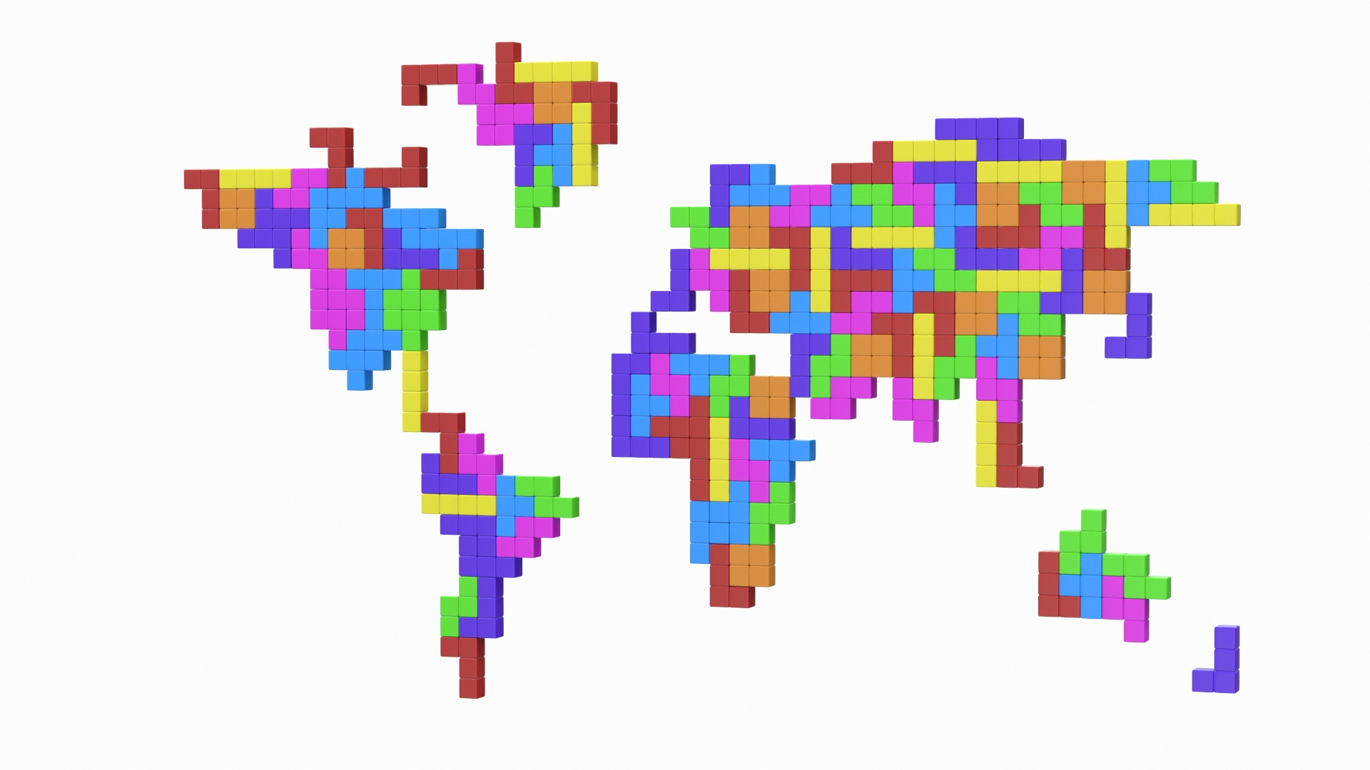 Tetris Blocks World Mapped Model - TurboSquid 1545755