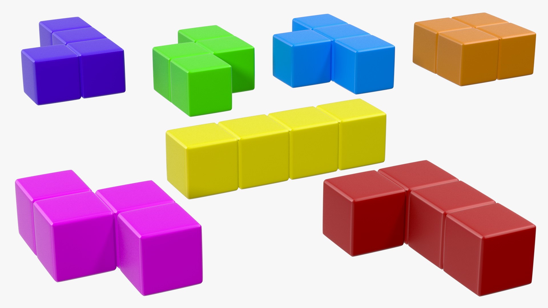 Tetris Blocks World Mapped Model - TurboSquid 1545755