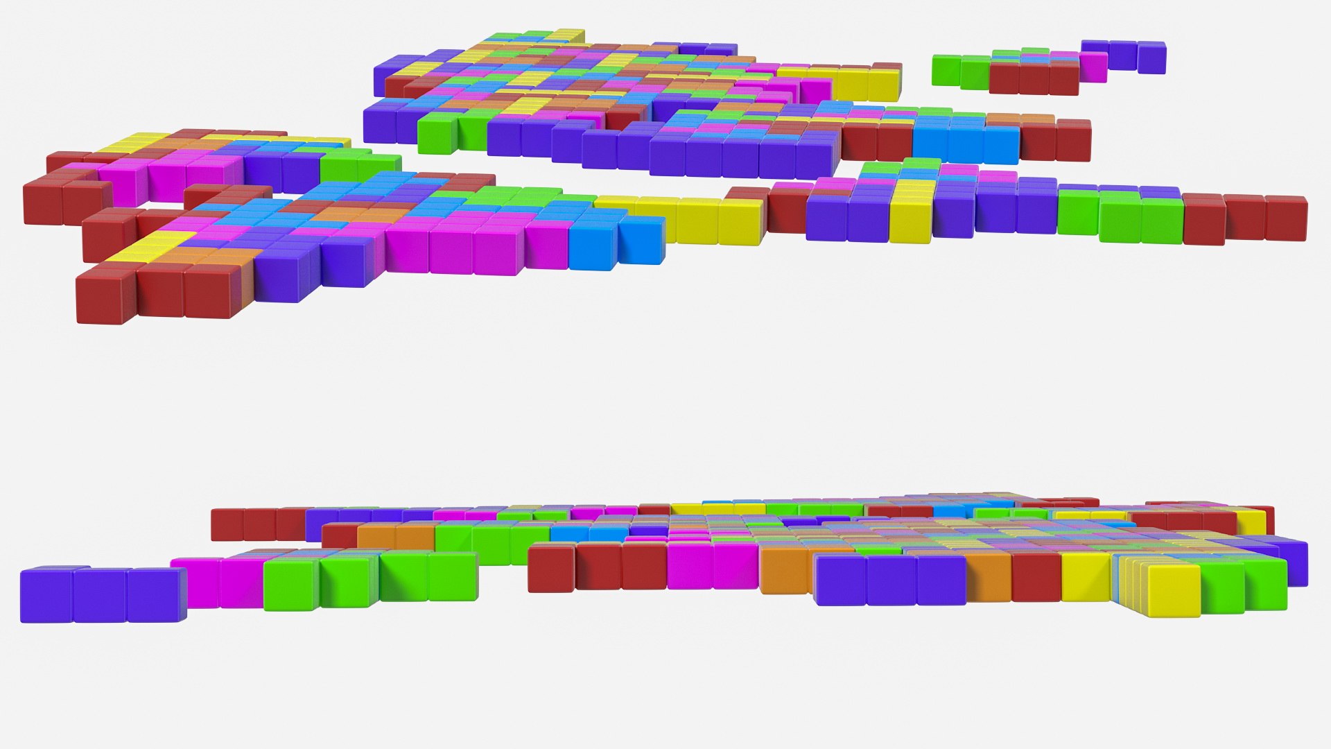 Tetris Blocks World Mapped Model - TurboSquid 1545755