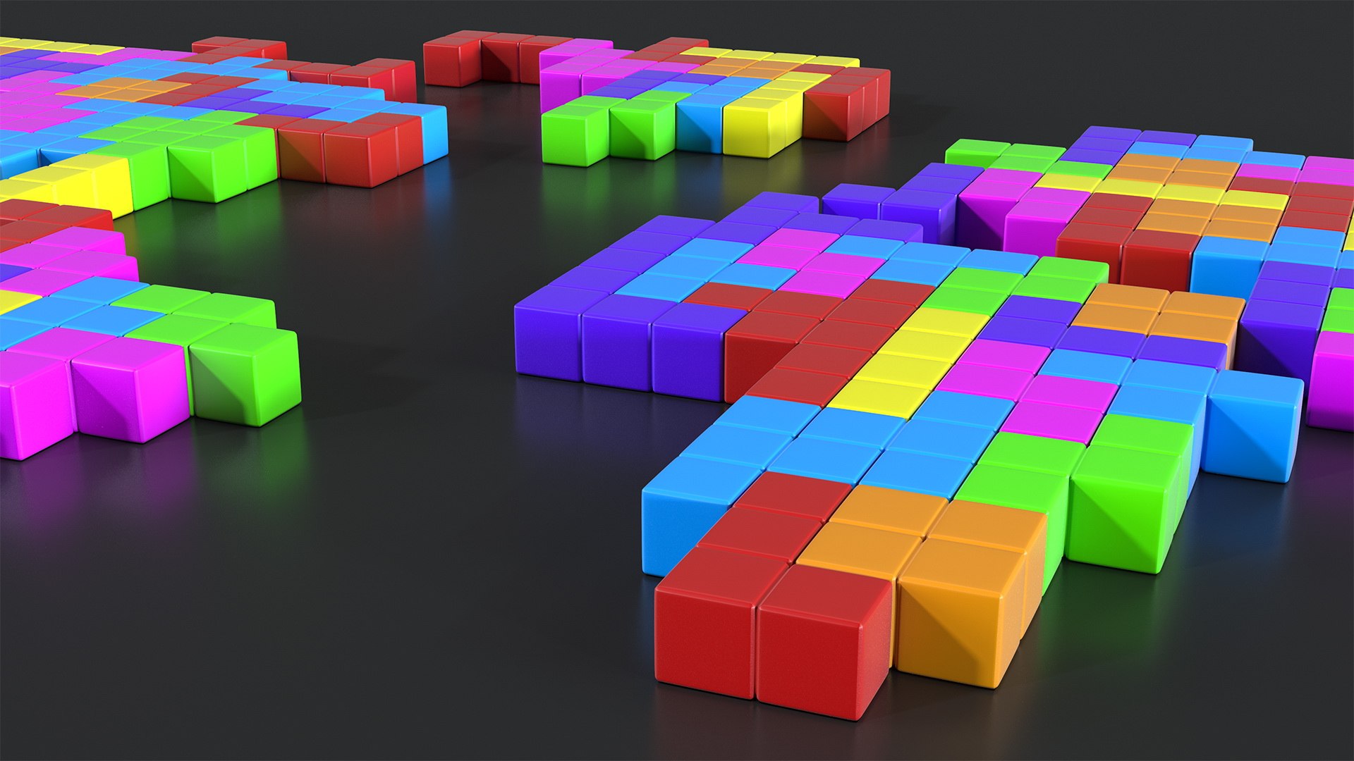 Tetris Blocks World Mapped Model - TurboSquid 1545755