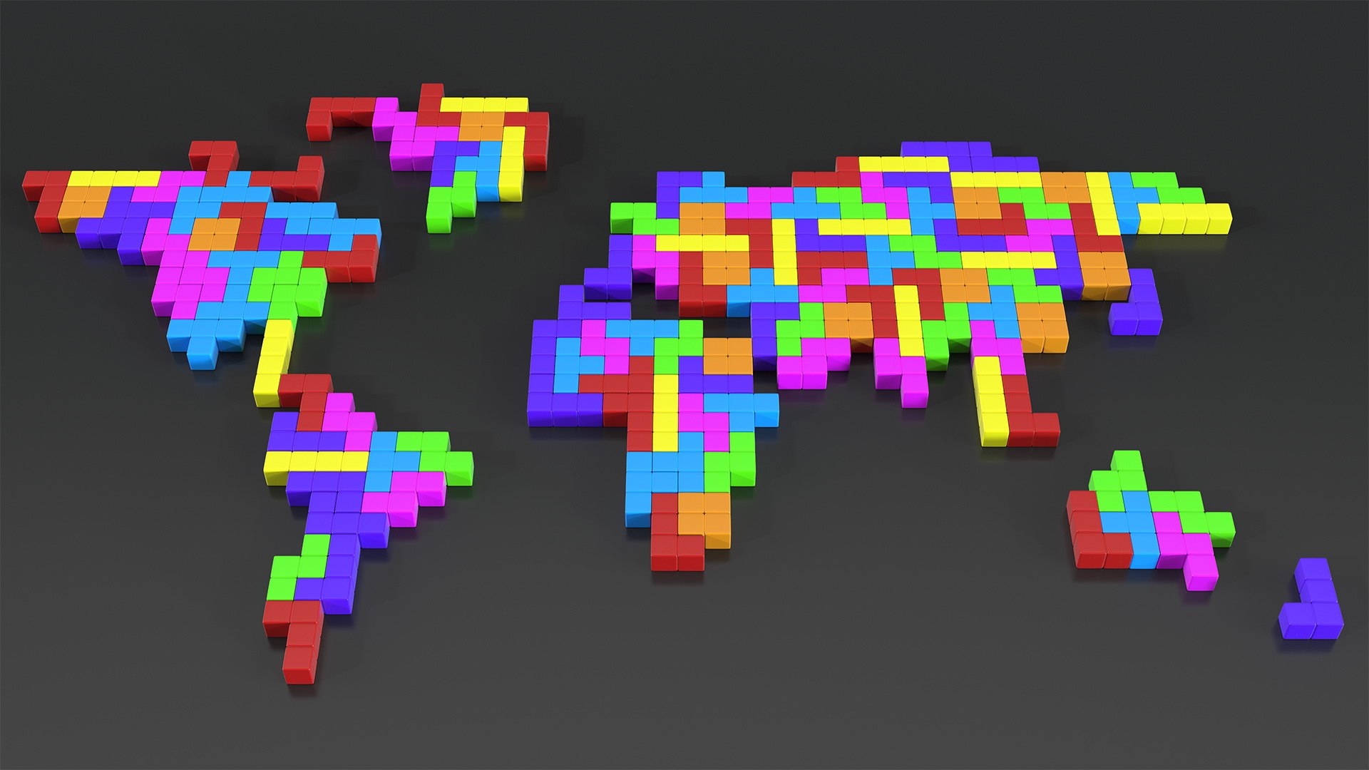 Tetris Blocks World Mapped Model - TurboSquid 1545755