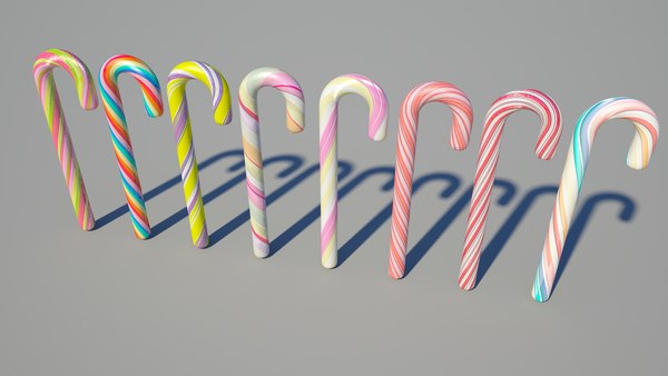 8 candy canes c4d