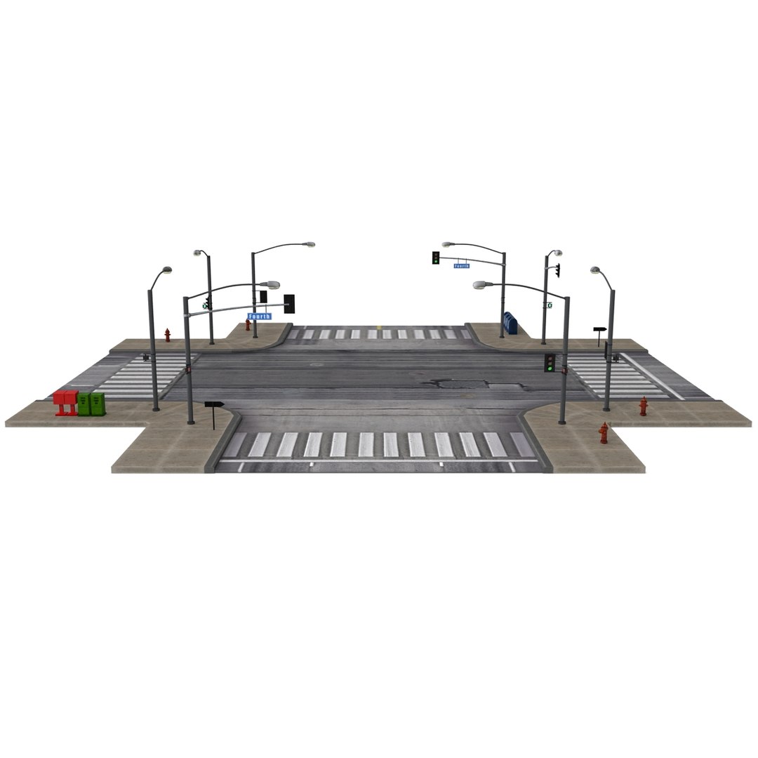 3d Road Intersection