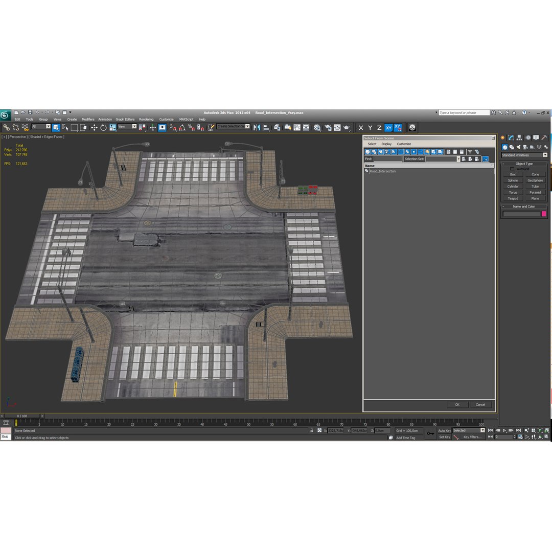 3d road intersection