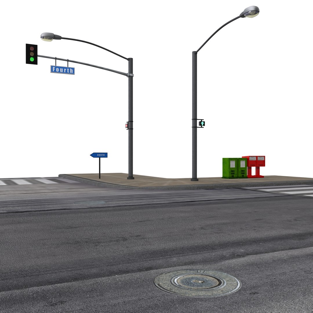 3d road intersection