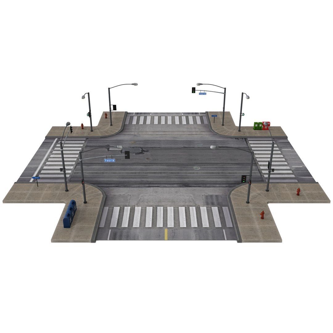 3d Road Intersection