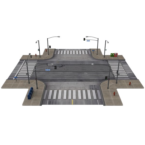 3d road intersection