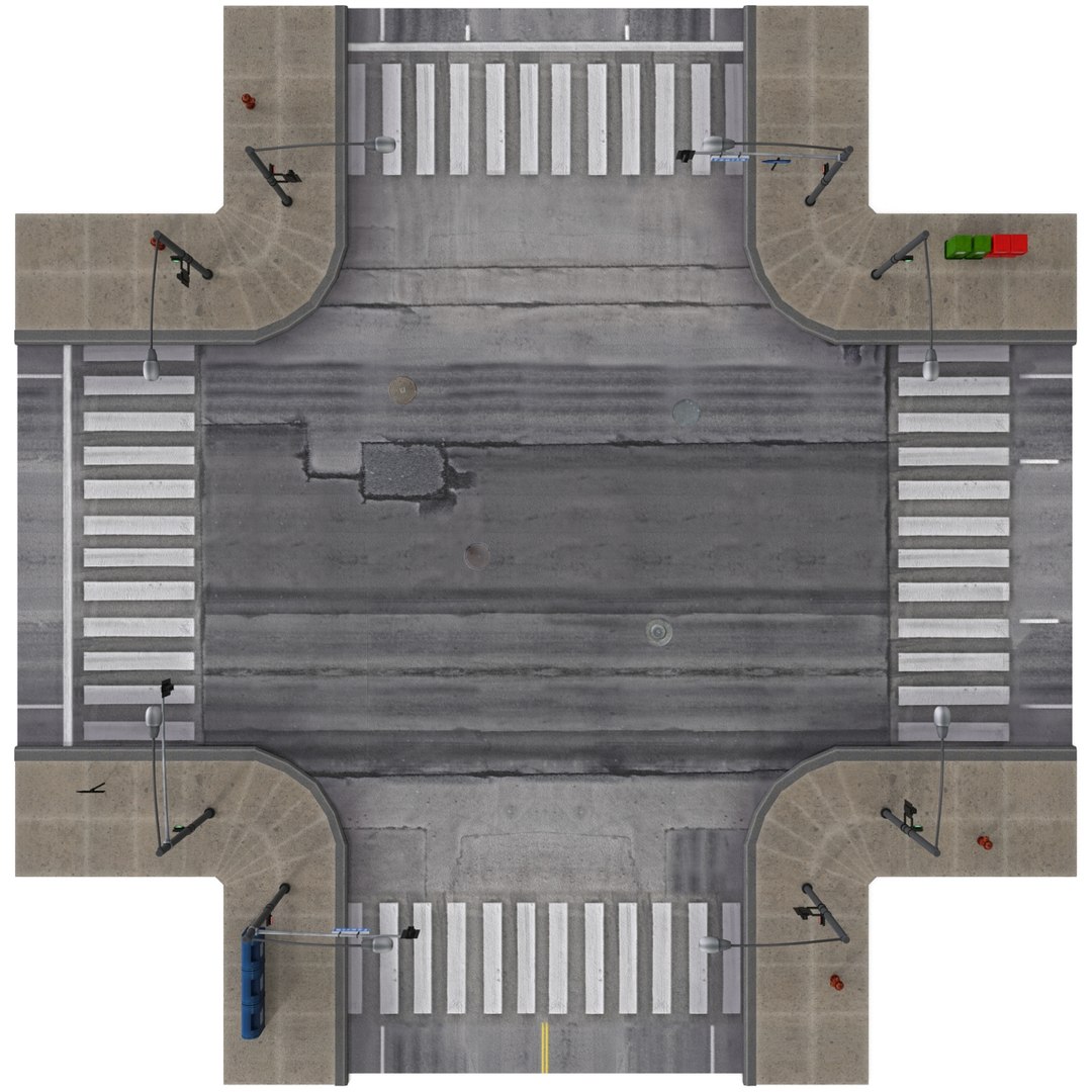 3d Road Intersection