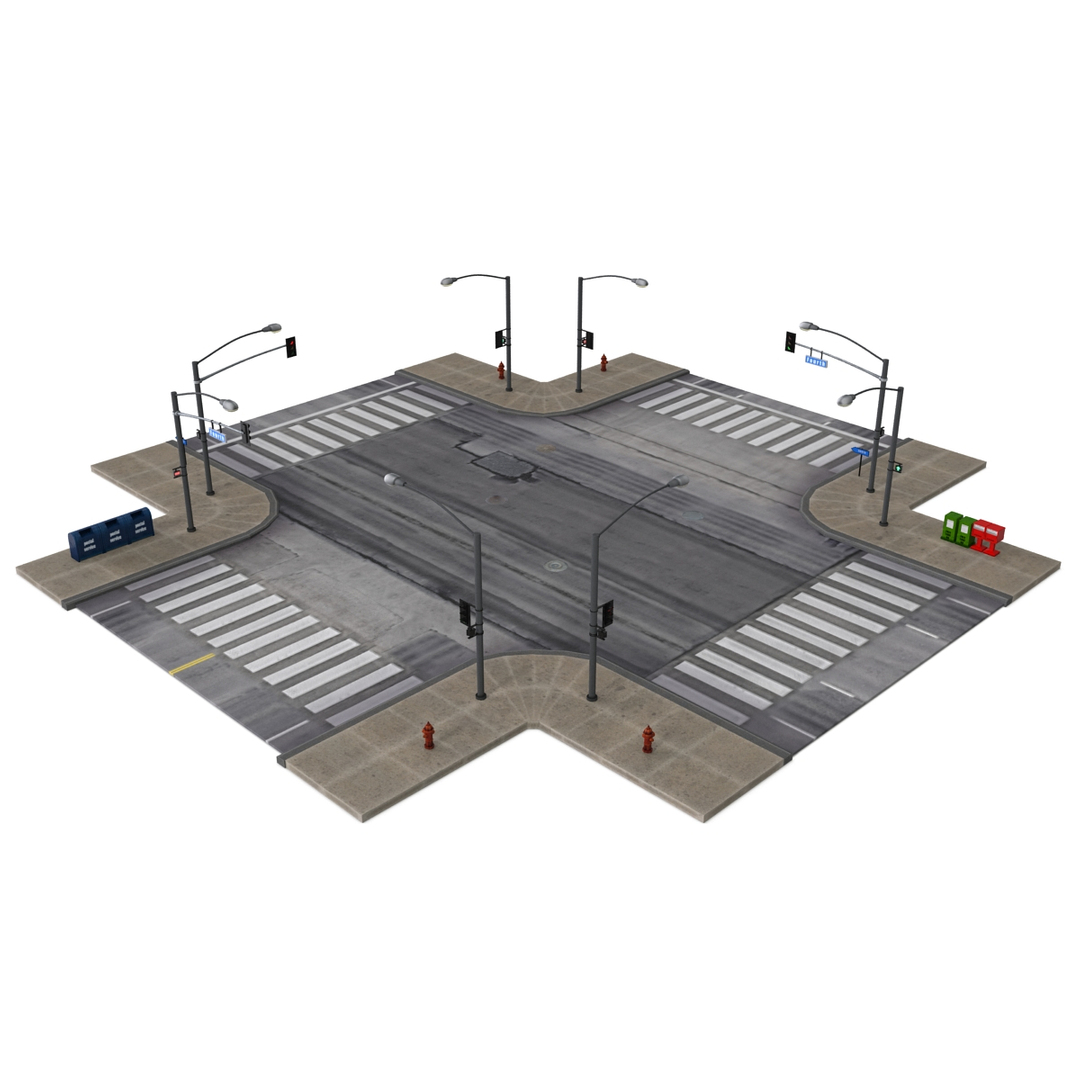 3d Road Intersection