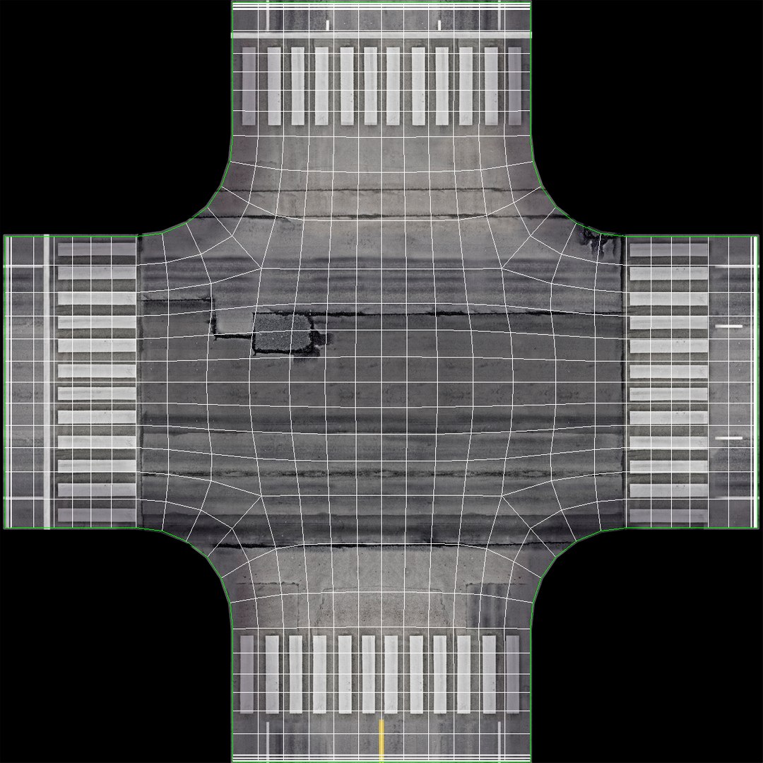 3d road intersection
