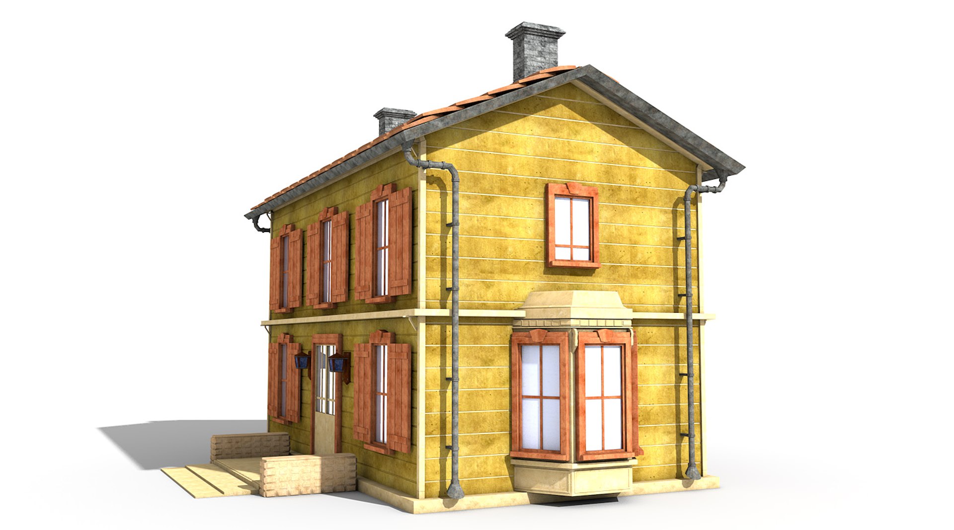 3d Story Building House Model