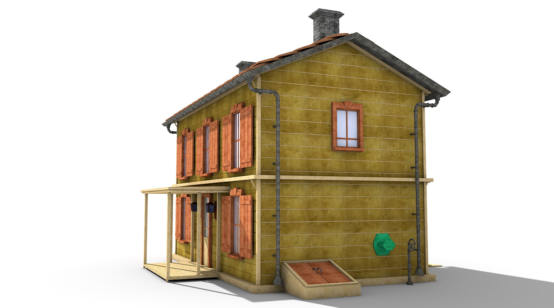 3d Story Building House Model