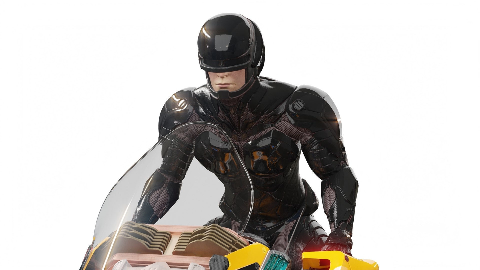 Futuristic Soldier On Flying Motorcycle 3D Model - TurboSquid 2255005