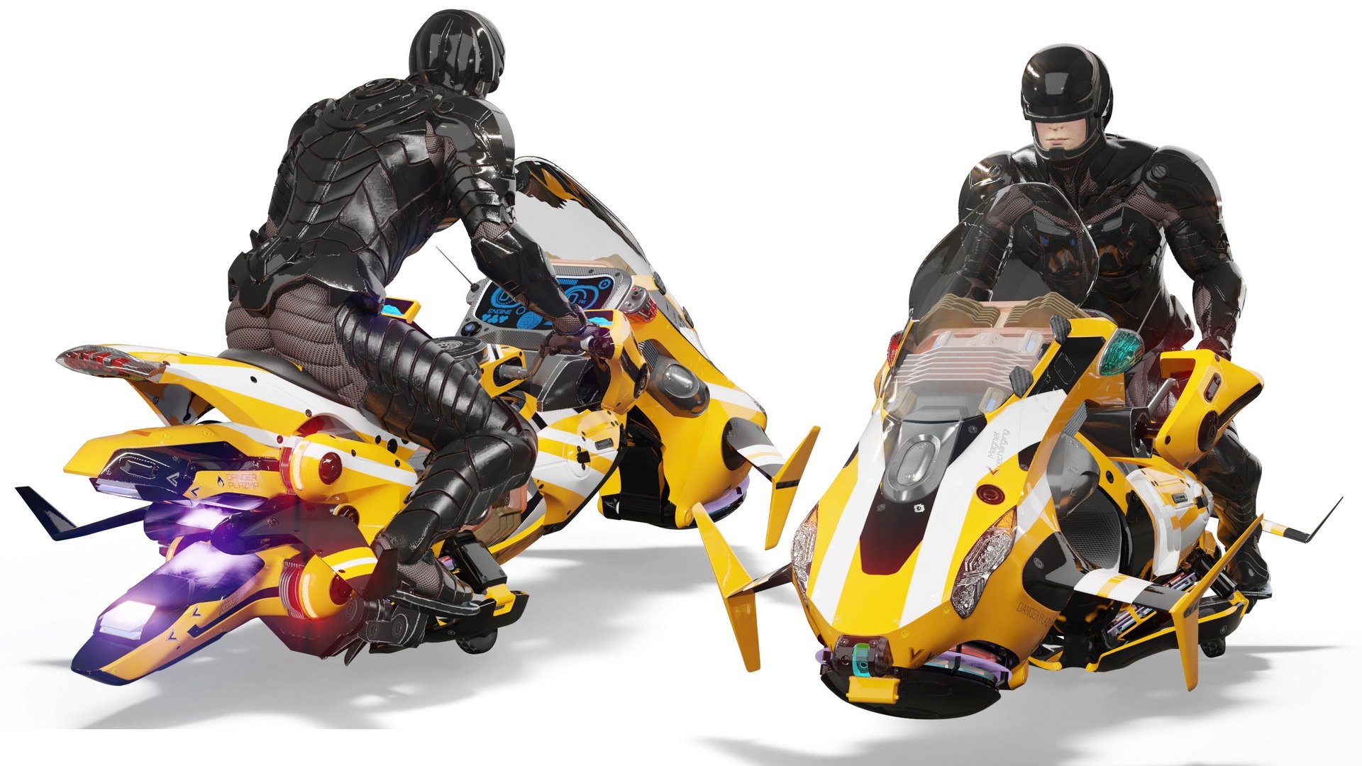 Futuristic Soldier On Flying Motorcycle 3D Model - TurboSquid 2255005