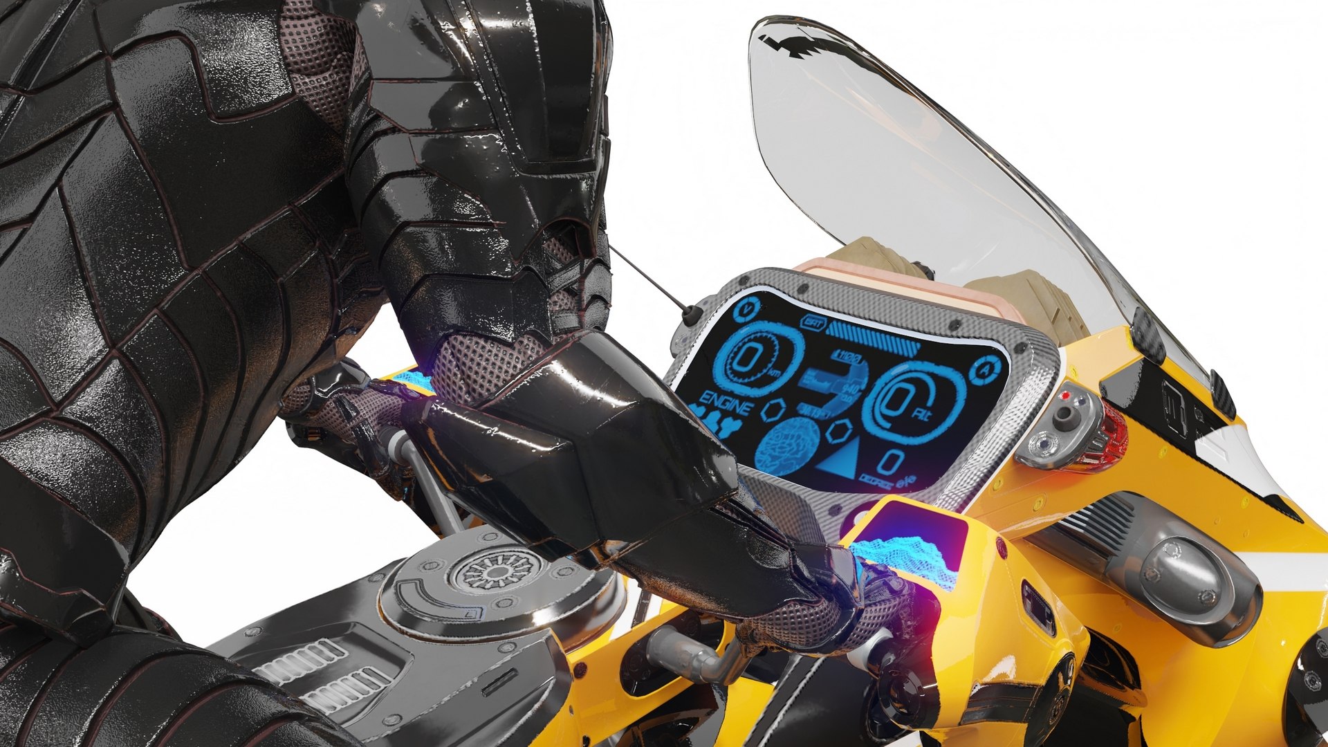 Futuristic Soldier On Flying Motorcycle 3D Model - TurboSquid 2255005