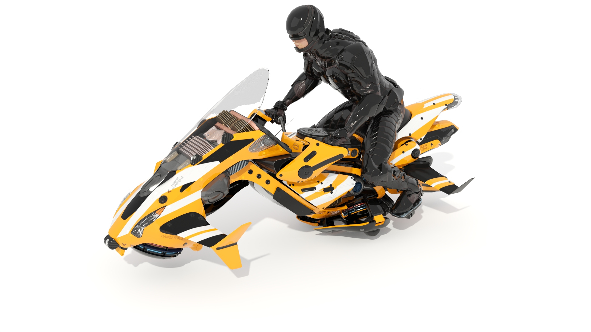 Futuristic Soldier On Flying Motorcycle 3D Model - TurboSquid 2255005