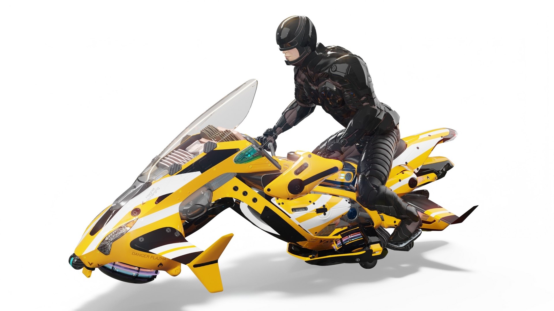 Futuristic Soldier On Flying Motorcycle 3D Model - TurboSquid 2255005