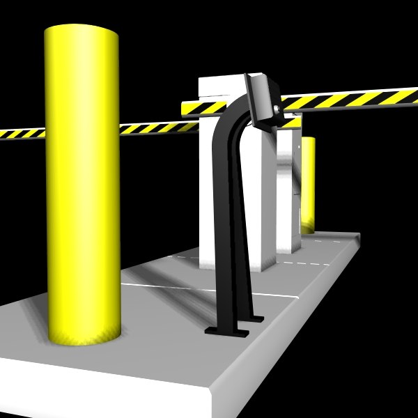 entrance barrier gate 3d 3ds