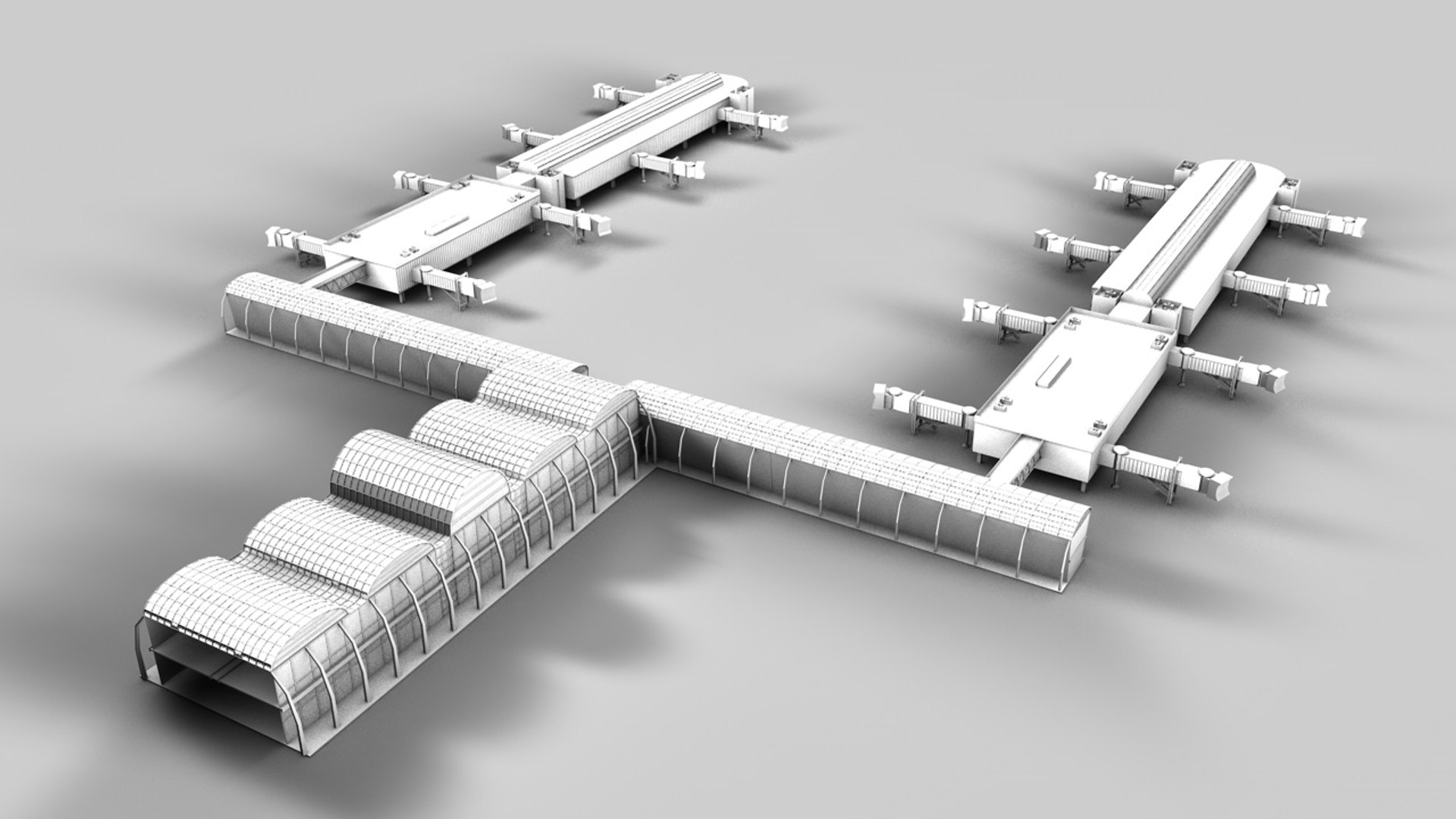 3d model airport bridges terminal