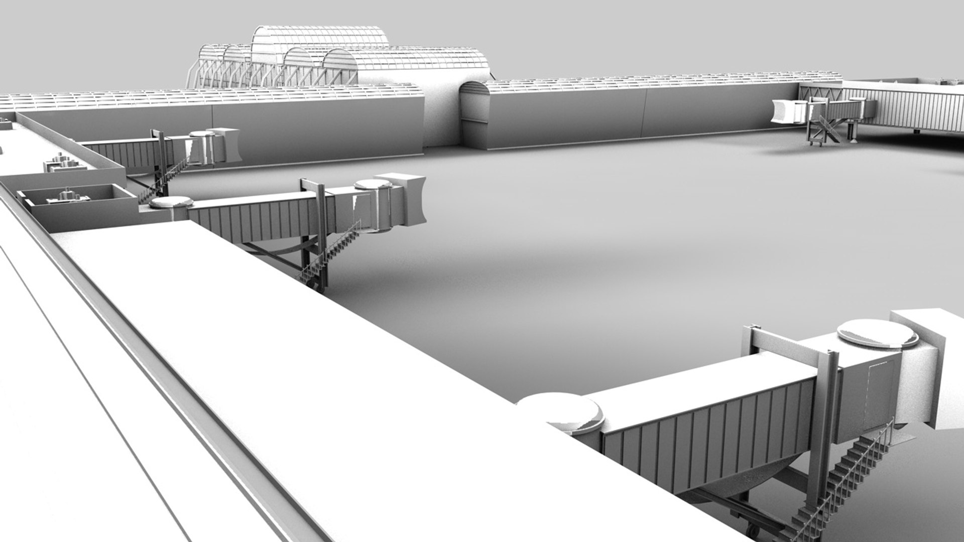 3d model airport bridges terminal
