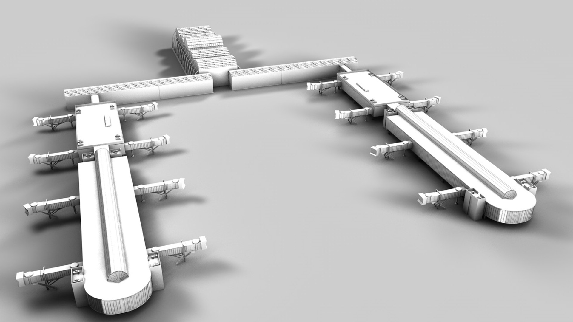 3d model airport bridges terminal